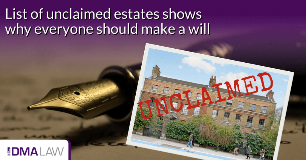 List of unclaimed estates shows why everyone should make a will